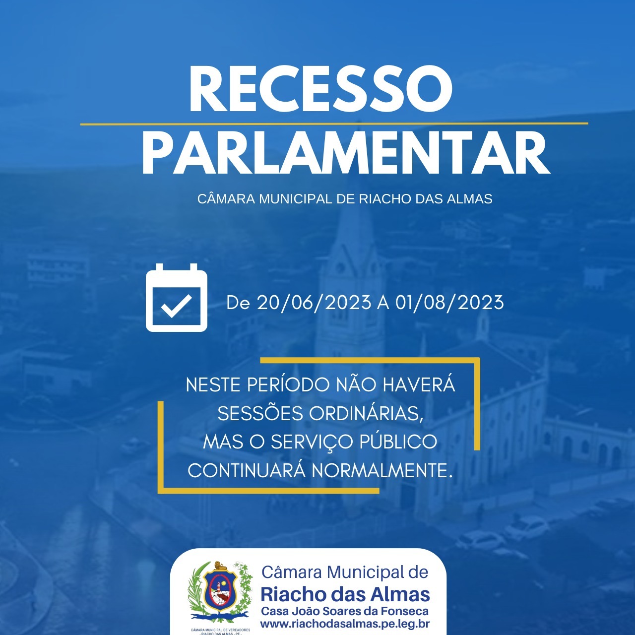 Recesso Parlamentar 1ª Período de 2023 de acordo com o Artigo 36 do ...